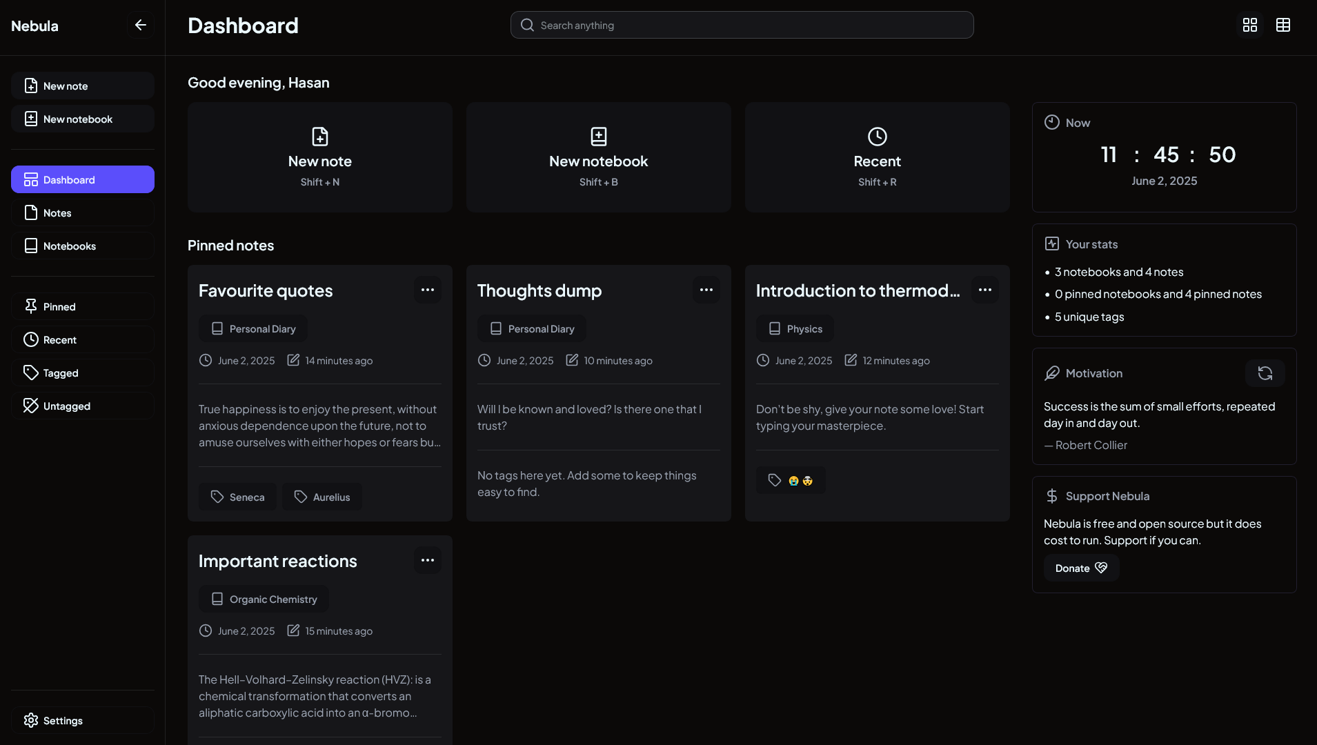 Nebula - Free and Open Source Note Taking